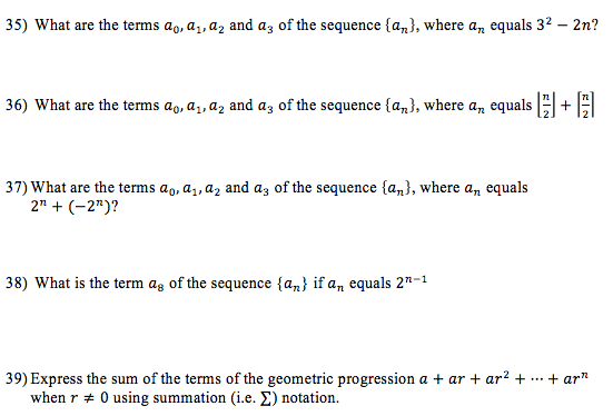 Solved What are the terms a0, a1, a2, and a3 ..... SHOW WORK | Chegg.com