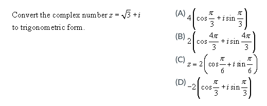 Solved Convert the complex number z 3+i to trigonom etric | Chegg.com