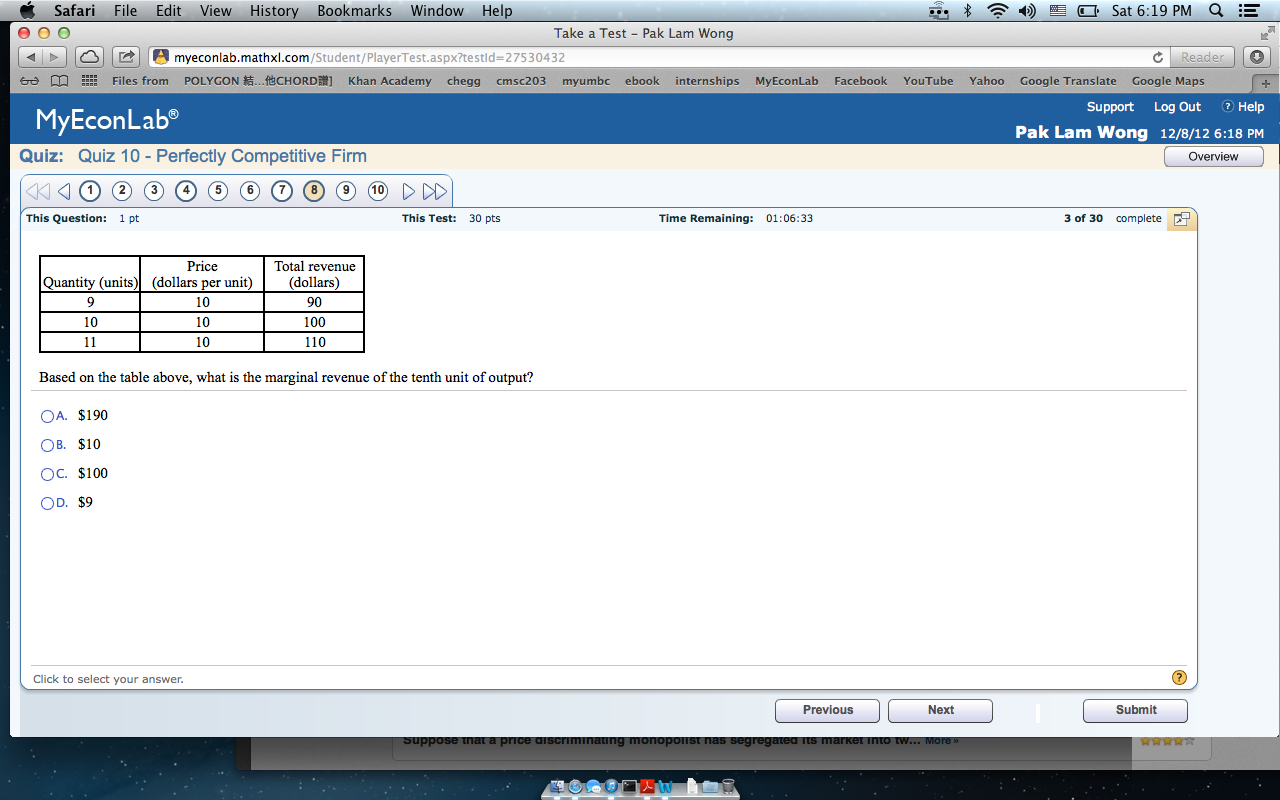 Solved Based on the table above, what is the marginal | Chegg.com