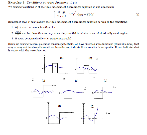 Solved Conditions on wave functions We consider solutions | Chegg.com