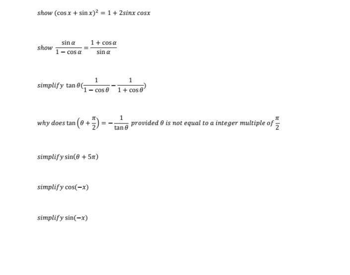 Solved show (cosz + sin)+2sin cosx 1+cos α sin α sin α show | Chegg.com