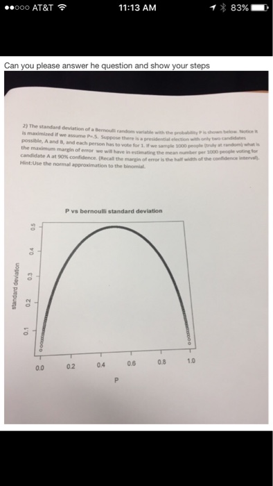 The standard deviation of a Bernoulli random variable | Chegg.com