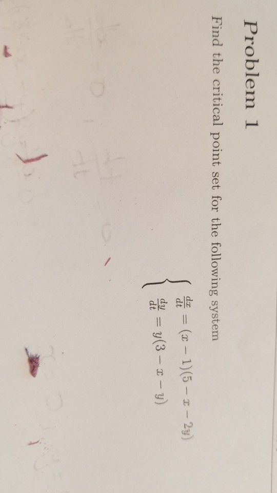 Solved Problem 1 Find the critical point set for the | Chegg.com