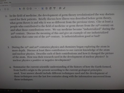 Solved 2. In the field of medicine, the development of germ | Chegg.com