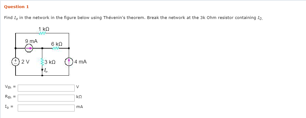 Solved Question 1 Find Io in the network in the figure below | Chegg.com