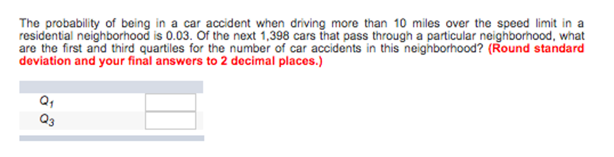 Solved The probability of being in a car accident when | Chegg.com