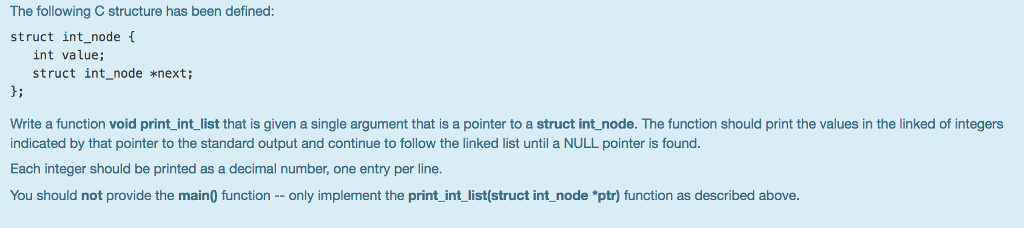 Solved The following C structure has been defined struct | Chegg.com