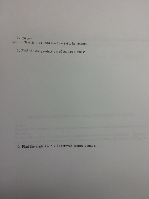Solved Find the dot product u.v of vectors u and v | Chegg.com