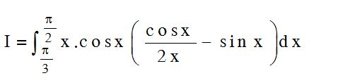 Solved Integral I = f pi / 2 pi / 3 x. cos x ( cos x / 2 x - | Chegg.com