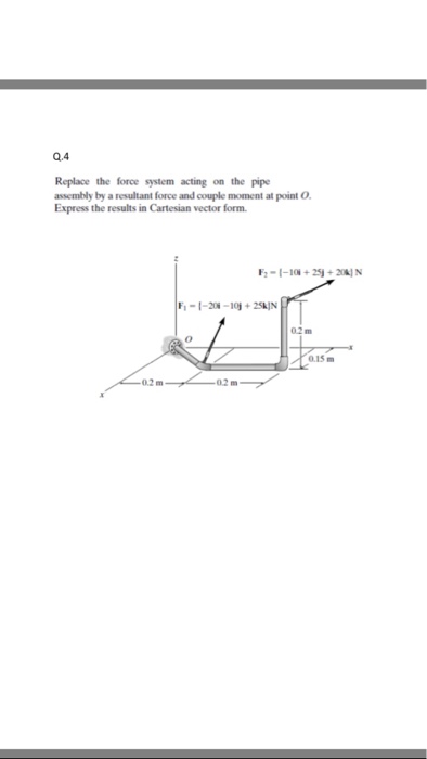 Solved Replace the force system acting on the pipe assembly | Chegg.com