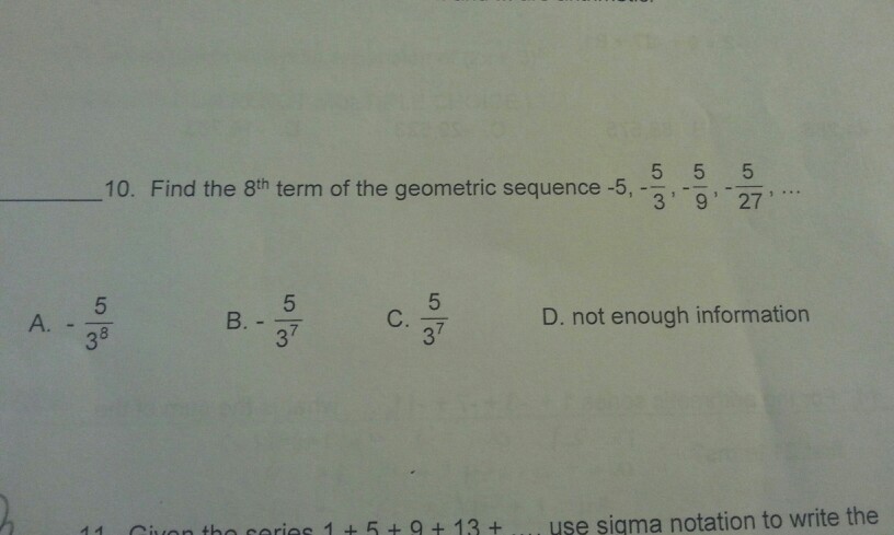 Solved geometric sequence | Chegg.com