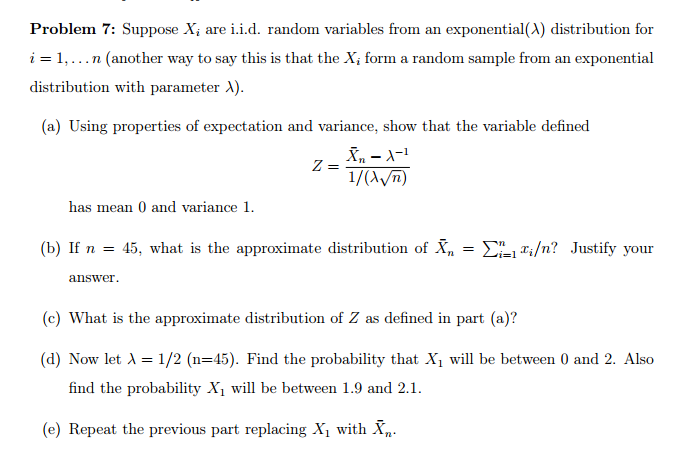 Solved Suppose X_i are i.i.d. random variables from an | Chegg.com
