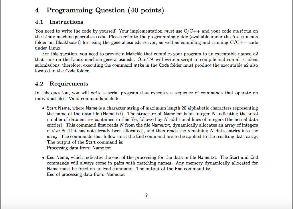 Solved 4 Programming Question (40 points) 4.1 Instructions | Chegg.com