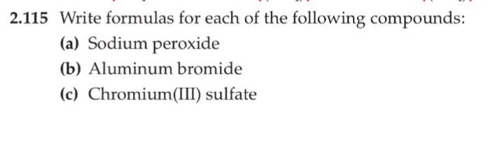 Solved Write formulas for each of the following compounds: | Chegg.com