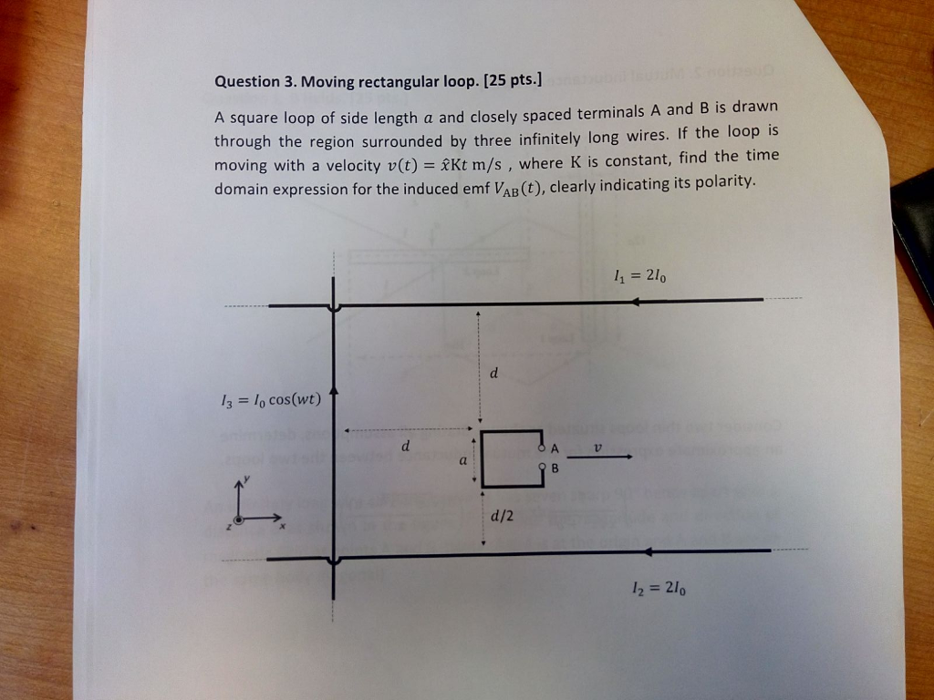 Solved Question 3. Moving rectangular loop. [25 pts.] square | Chegg.com