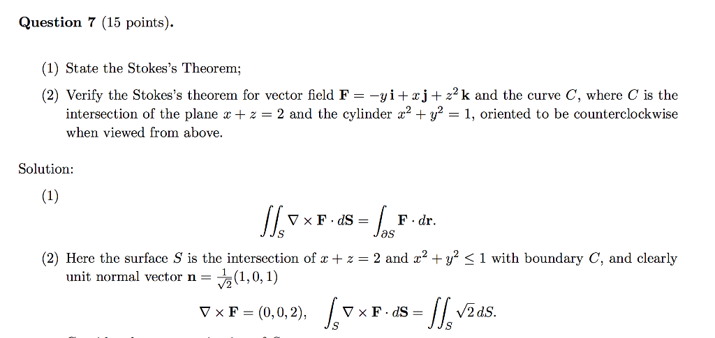 Solved State the Stokes's Theorem; Verify the Stokes's | Chegg.com
