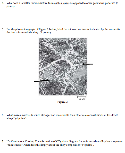 4. Why does a lamellar microstructure fom as thin | Chegg.com