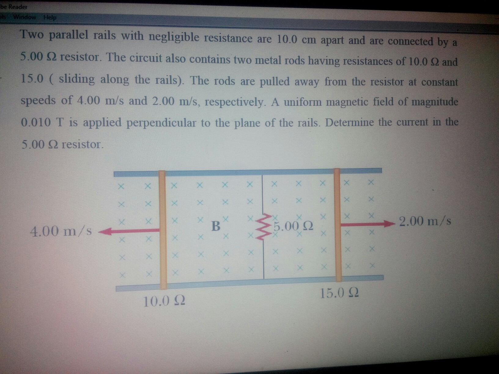 Solved be Reader Two parallel rails with negligible | Chegg.com