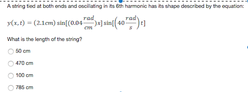 Solved A string tied at both ends and oscillating in its 6th | Chegg.com