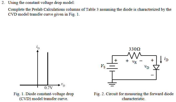 Solved 2. Using the constant voltage drop model: Complete | Chegg.com
