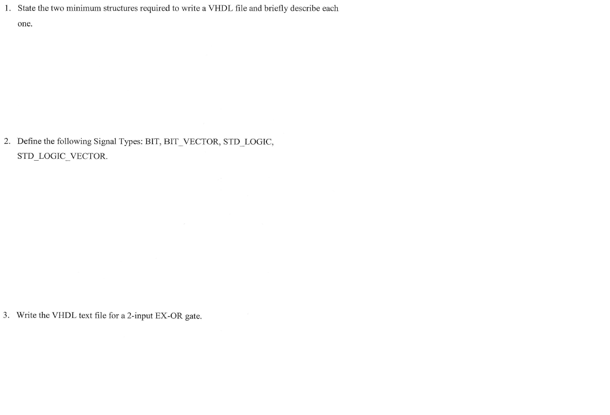 Solved State the two minimum structures required to write a | Chegg.com