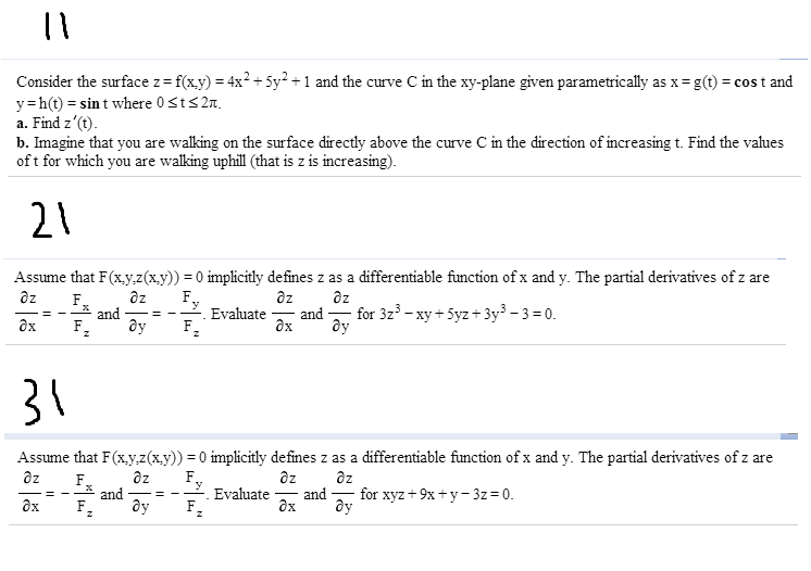 Solved Consider the surface z = f(x,y) = 4x2 + 5y2 +1 and | Chegg.com