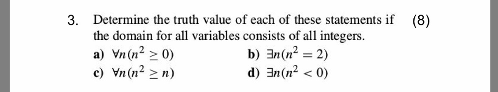 Solved Determine the truth value of each of these statements | Chegg.com