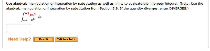 Solved Use algebraic manipulation or integration by | Chegg.com
