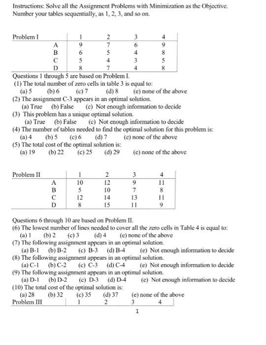 Solved Instructions: Solve all the Assignment Problems with | Chegg.com