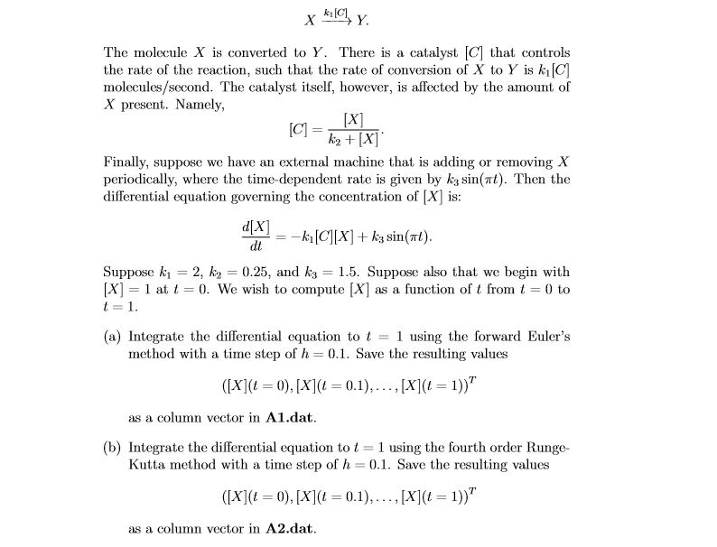 ki[C The molecule X is converted to Y. There is a | Chegg.com
