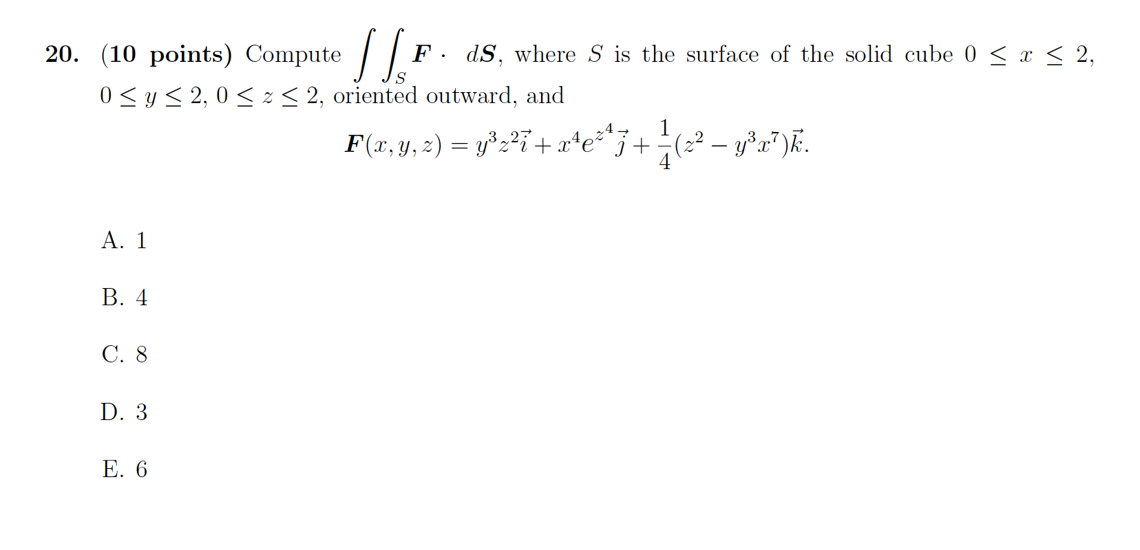 Solved Compute integral integral_s F middot dS: where S is | Chegg.com
