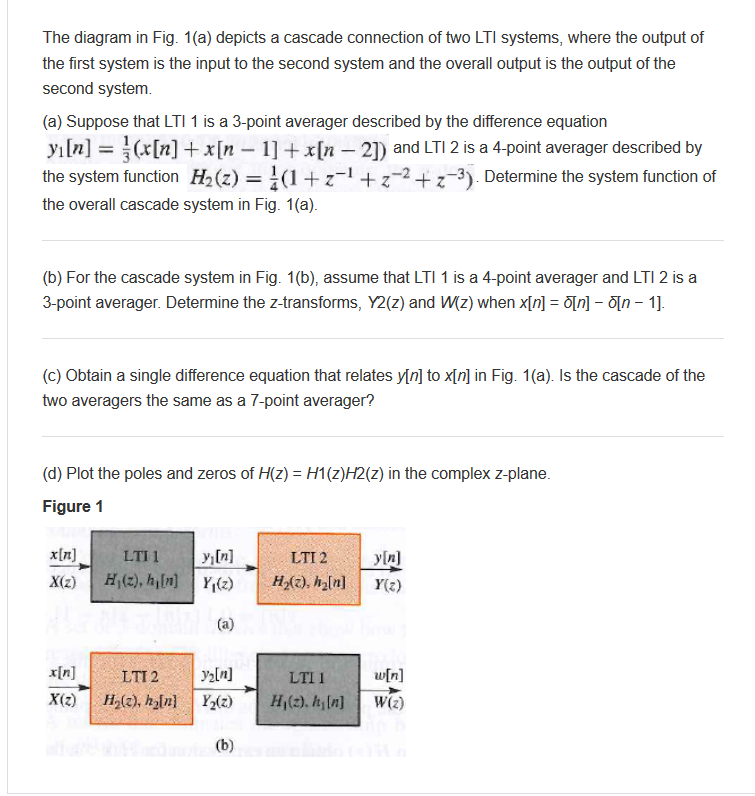 Solved The diagram in Fig. depicts a cascade connection of | Chegg.com