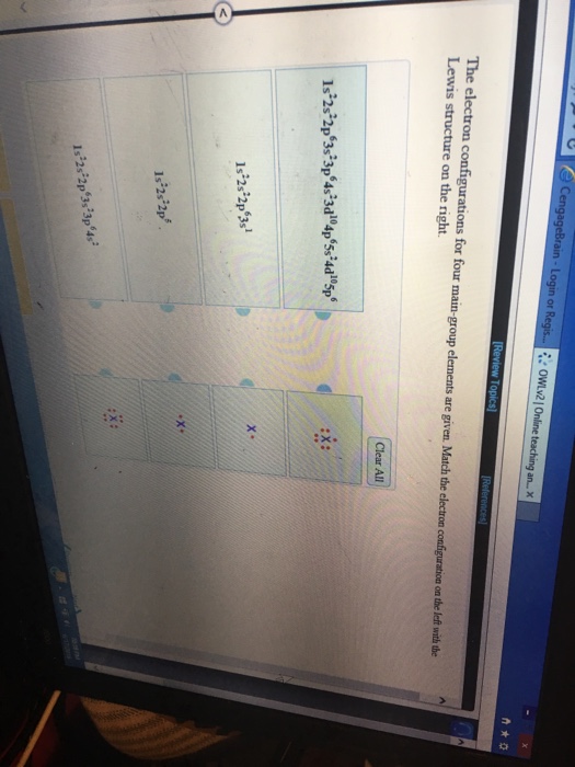 Solved The electron configurations for four main group | Chegg.com