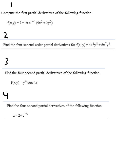 Solved Compute the first partial derivatives of the | Chegg.com