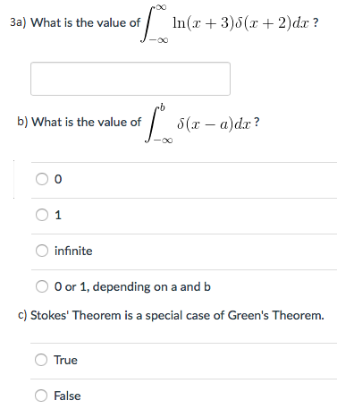 Solved What is the value of integral ^infinity_-infinity | Chegg.com