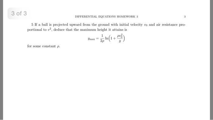 Solved If a ball is projected upward from the ground with | Chegg.com