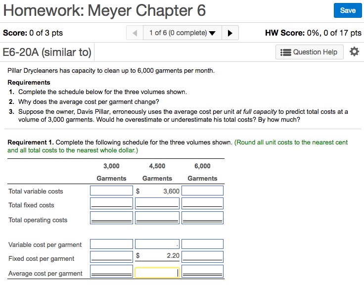 Solved Homework Meyer Chapter 6 Save Score 0 Of 3 Pts 1 Of