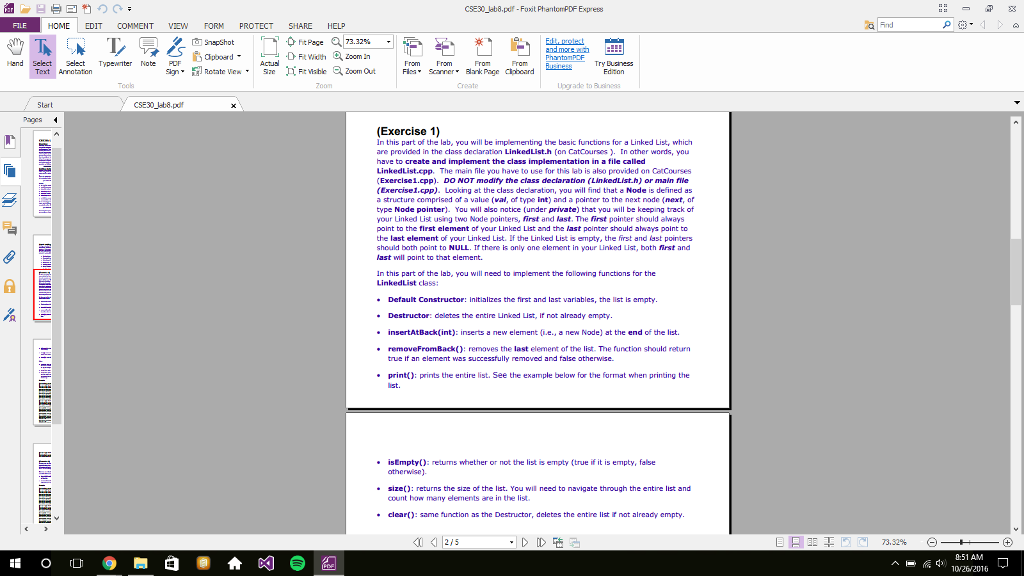 Solved CSE30_lab8.pof-Foxit PhantomPDF Express HOME EDIT | Chegg.com