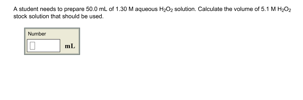Solved A student needs to prepare 50.0 mL of 1.30 M aqueous | Chegg.com