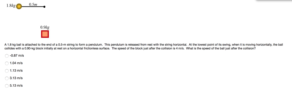 Solved A 1.8 kg ball is attached to the end of a 0.5-m | Chegg.com