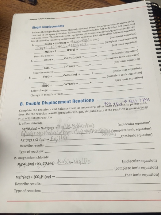 Solved Balance the single displacement (Redox) reactions | Chegg.com