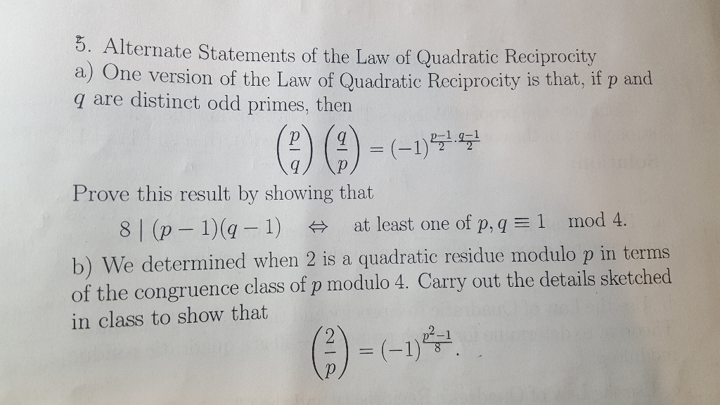 Quadratic Reciprocity Law