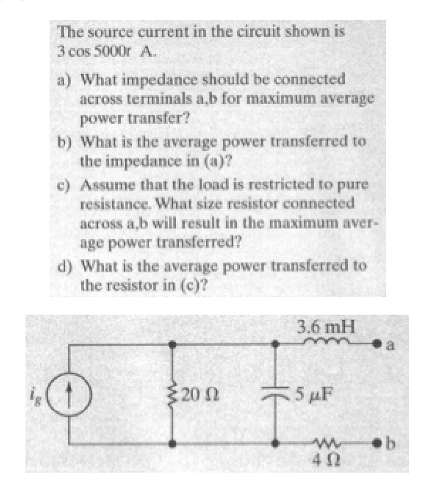 Solved The source current in the circuit shown is 3 cos | Chegg.com