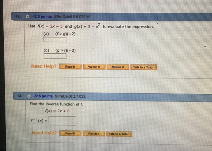 Solved Use f(x) = 2x - 5 and g(x) = 3 - x^2 to evaluate the | Chegg.com