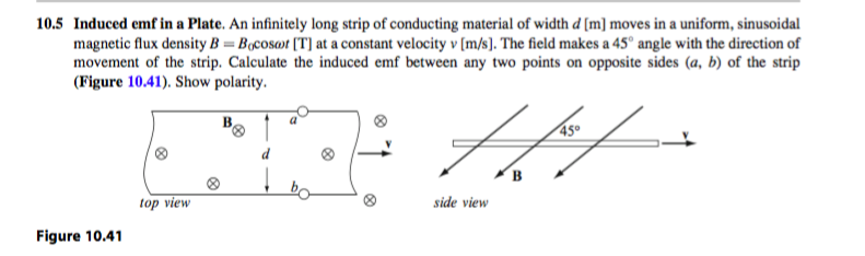 Solved Induced emf in a Plate. An infinitely long strip of | Chegg.com