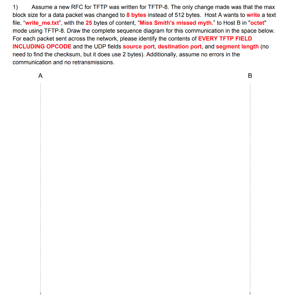 1)Assume a new RFC for TFTP was written for TFTP-8. | Chegg.com