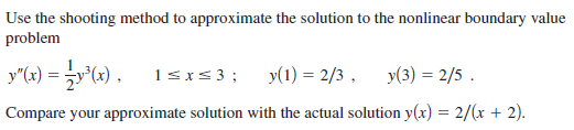 Solved D Shooting Method The shooting method for | Chegg.com