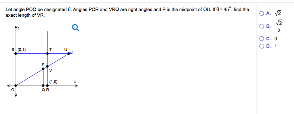 Solved Let angle POQ b designed theta. Angles PQR and VRQ | Chegg.com