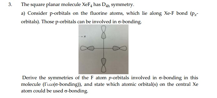 The square planar molecule XeF_4 has D_4h symmetry. | Chegg.com