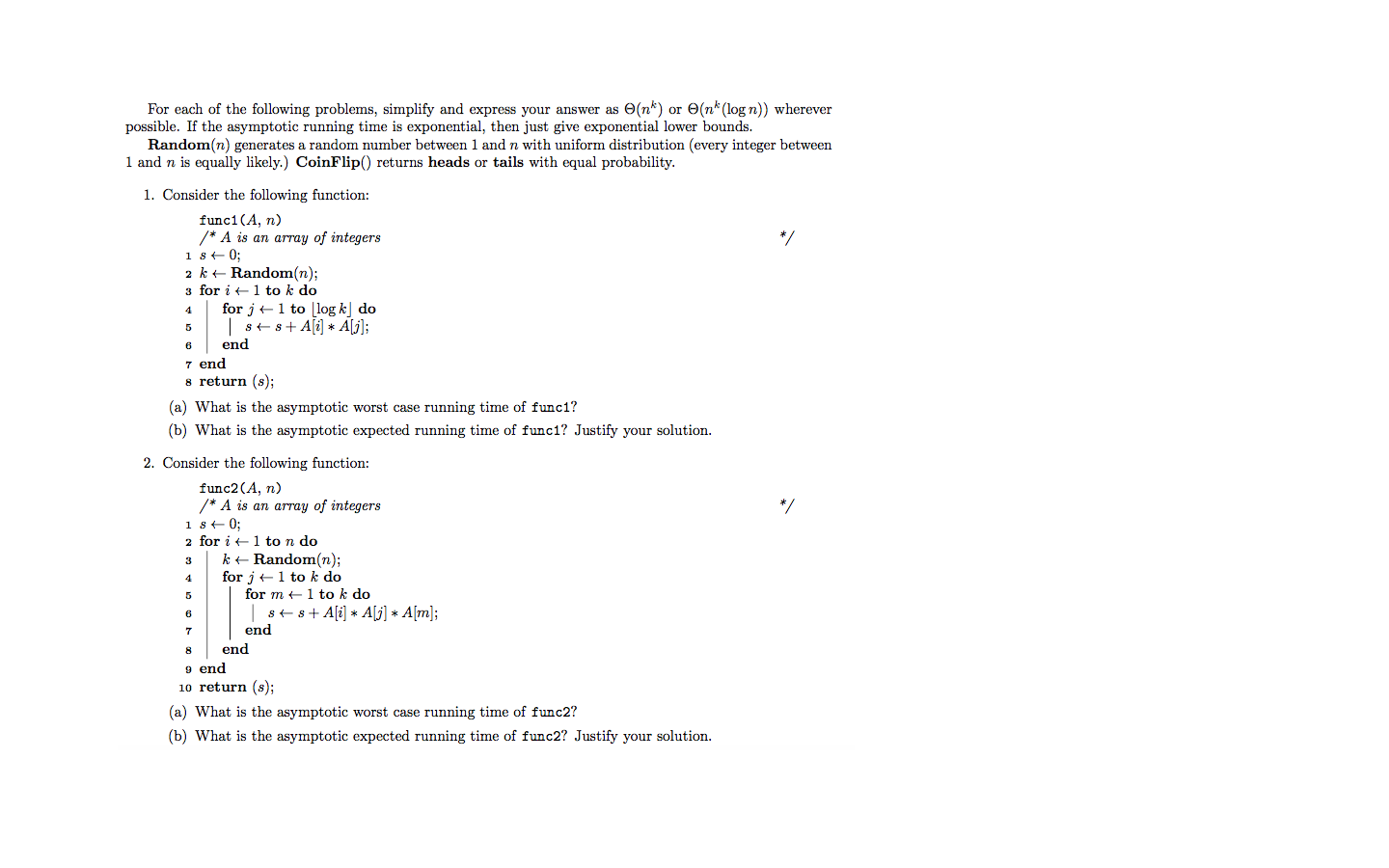 Solved For each of the following problems, simplify and | Chegg.com